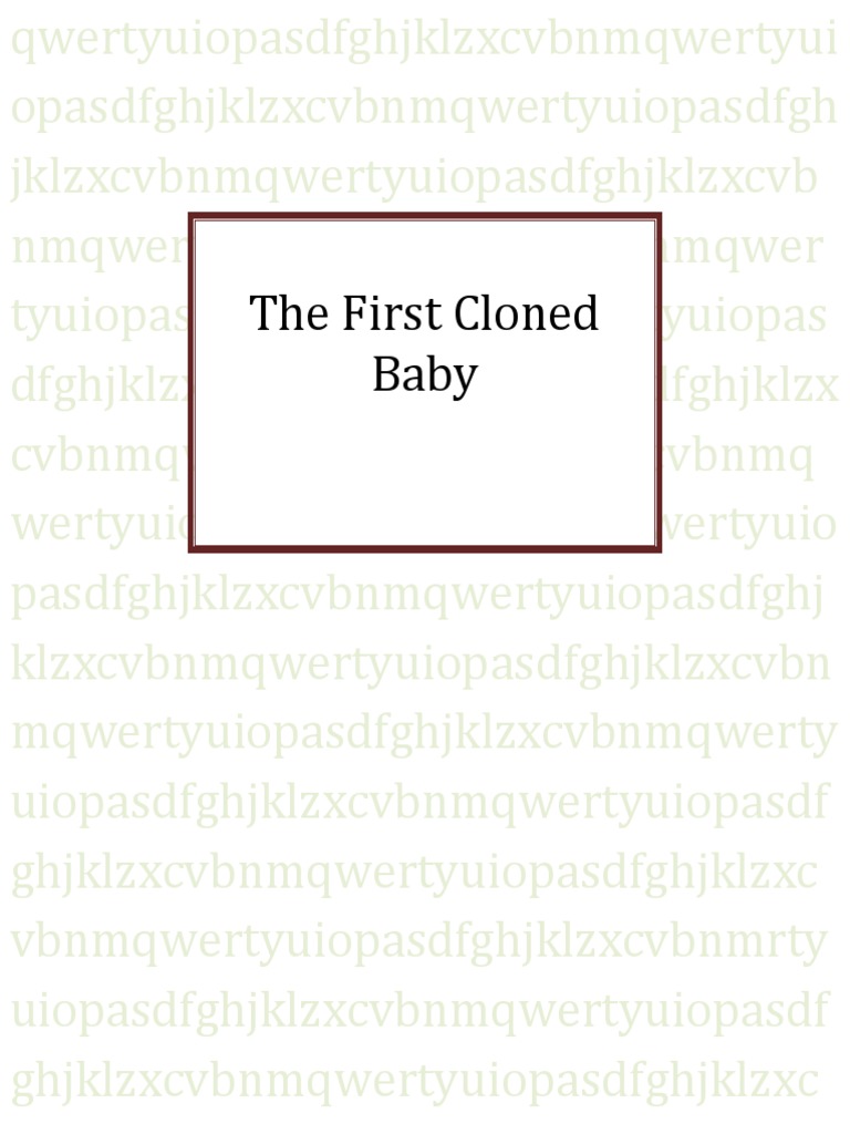 First Cloned Baby | PDF | Human Reproduction | Biology