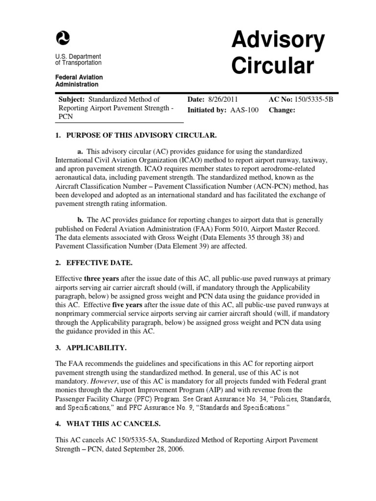 Advisory Circular: Federal Aviation Administration | PDF | Nature