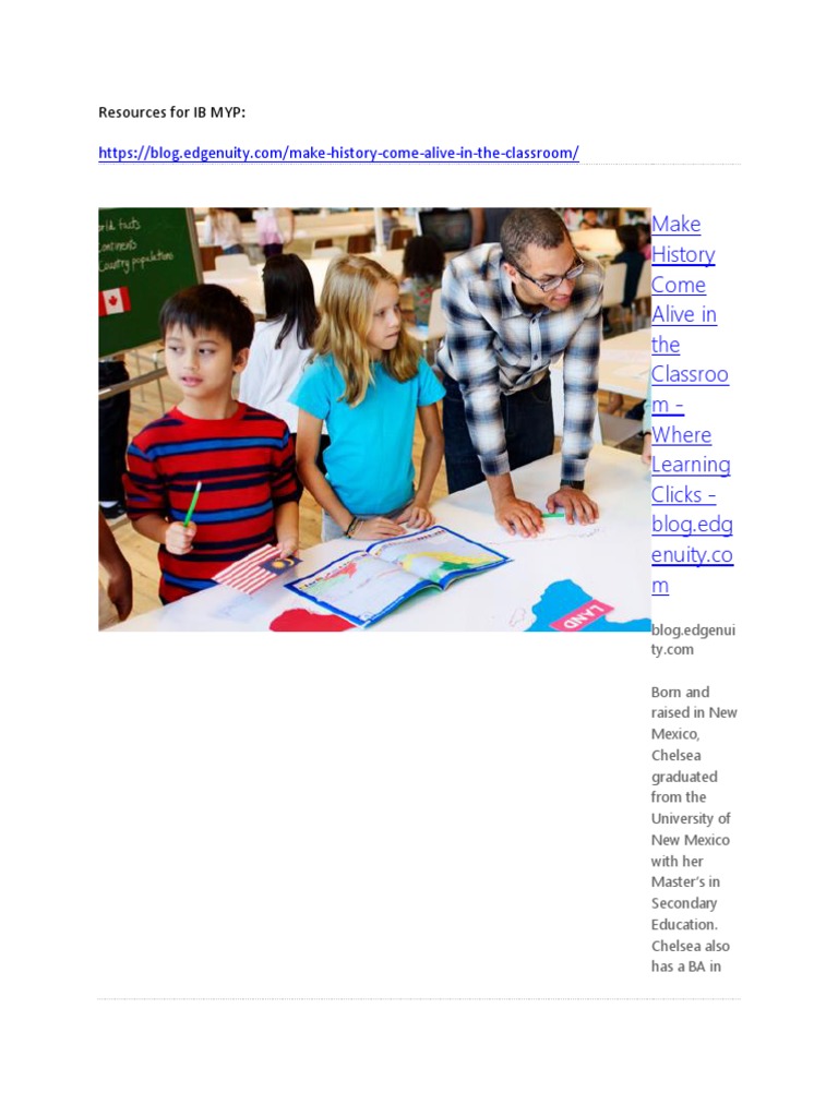 Resources For IB MYP | PDF