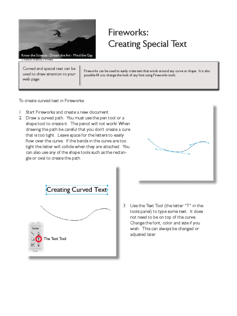 Create Curve Text With Adobe Firework | PDF | Computing | Software