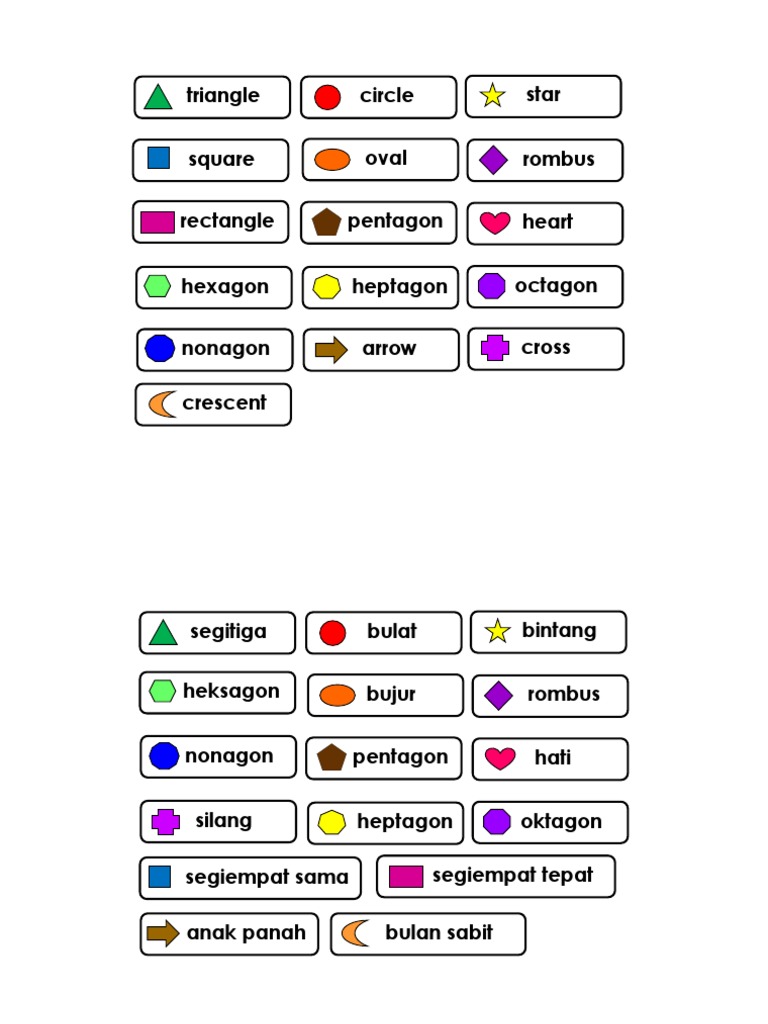 Nama Bentuk Shapes | PDF