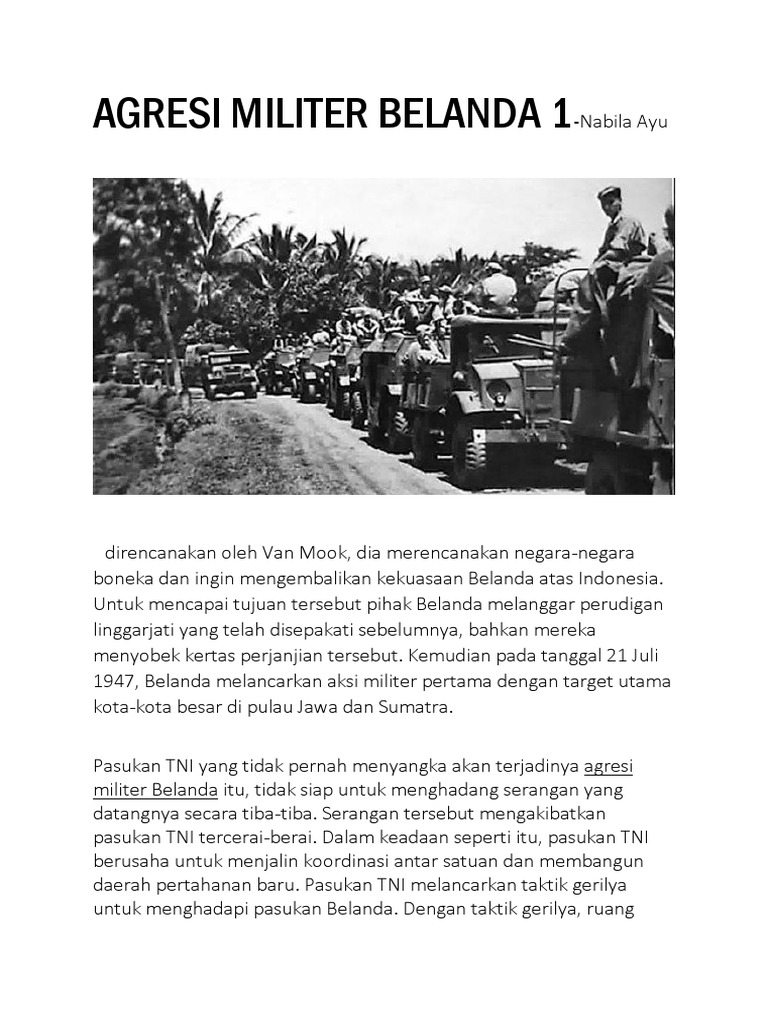 Agresi Militer Belanda 1 | PDF