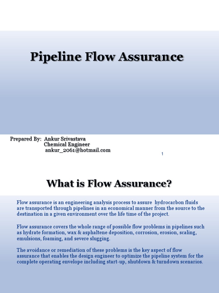 Pipeline Flow Assurance | PDF | Fluid Dynamics | Pipeline Transport