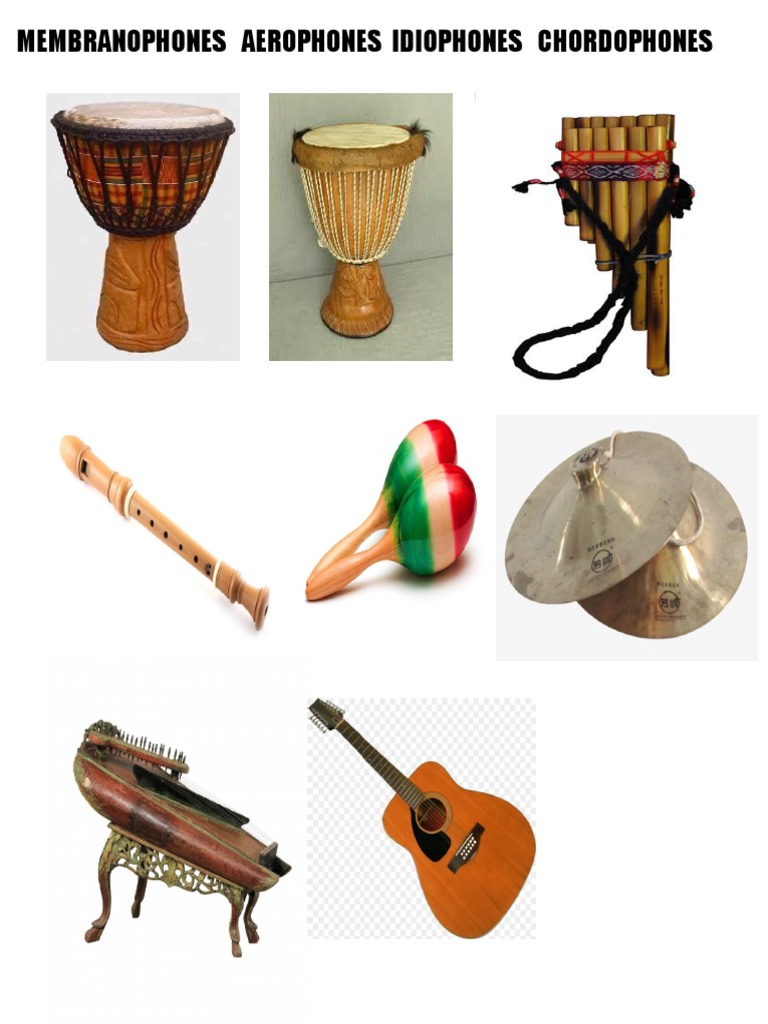 Membranophones Aerophones Idiophones Chordophones | PDF