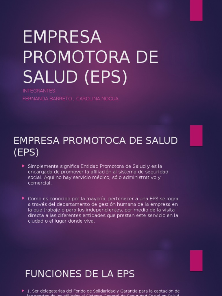 Empresa Promotora de Salud (Eps) Fernanda | PDF | Seguro | Gobierno