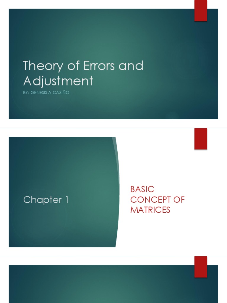 Theory of Errors and Adjustment | Download Free PDF | Determinant ...