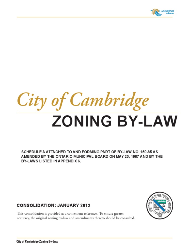 Cambridge Zoning By-Law Overview | PDF | Zoning