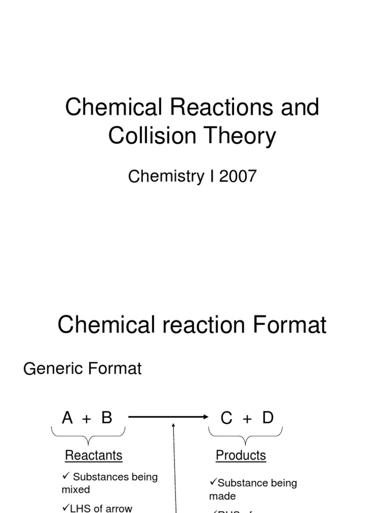 Chemical Reactions and Collision Theory | PDF | Reaction Rate ...
