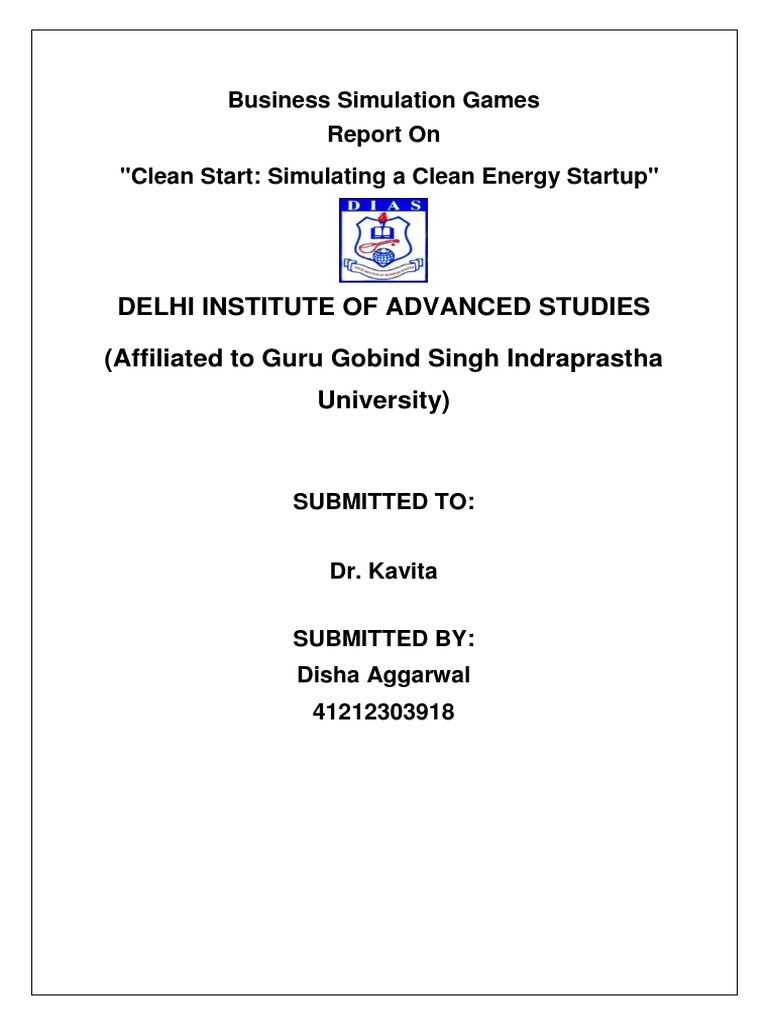 Clean Energy Startup Business Simulation Report | PDF | Venture Capital ...