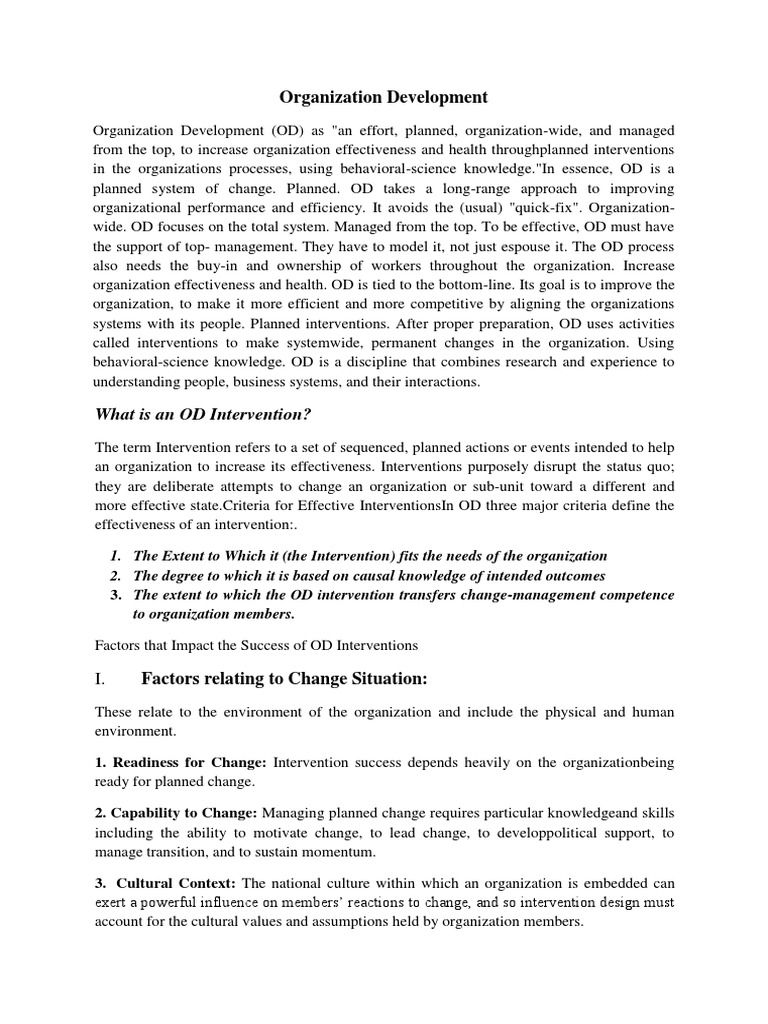 Organization Development | PDF | Organization Development | Leadership