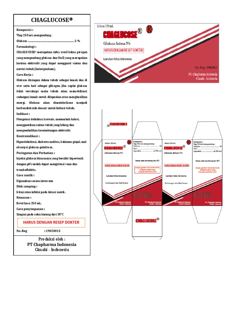 Brosur Kemasan Etiket Glukosa Infus | PDF