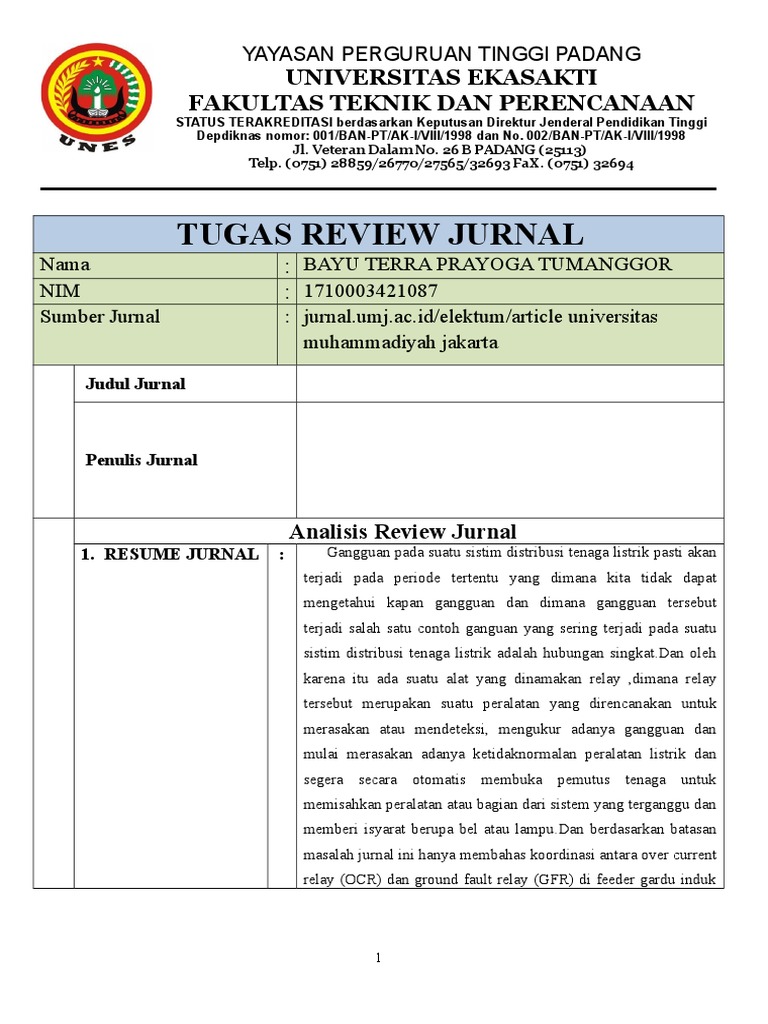 Review Jurnal Relay Proteksi | PDF