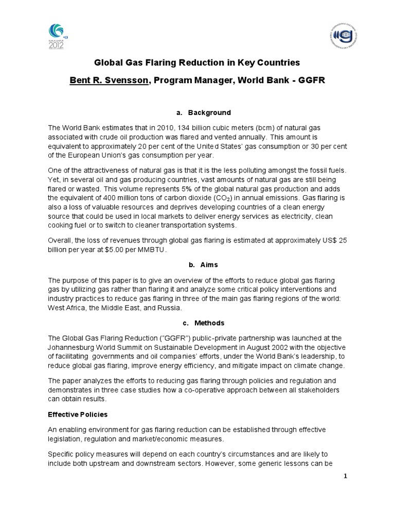 Global Gas Flaring Reduction | PDF | Natural Gas | Fossil Fuels