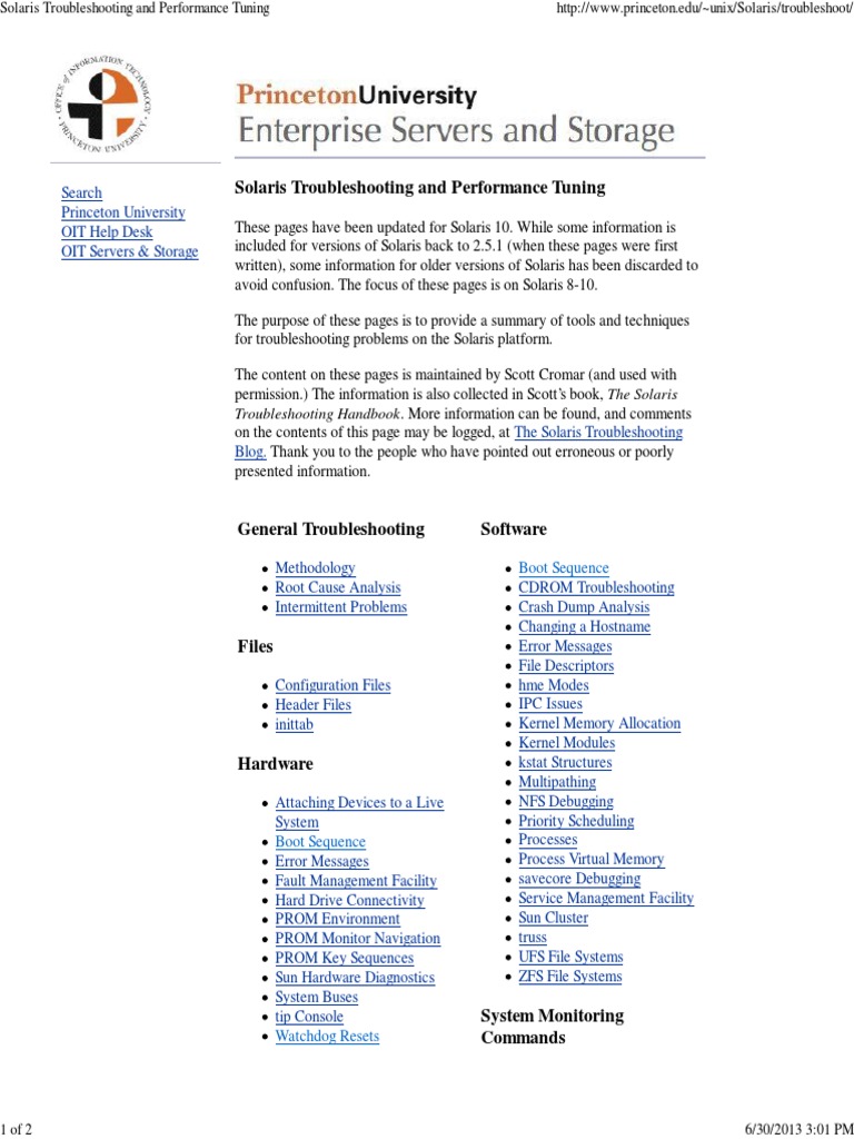 Solaris Troubleshooting and Performance Tuning PDF | Download Free PDF | Kernel (Operating ...