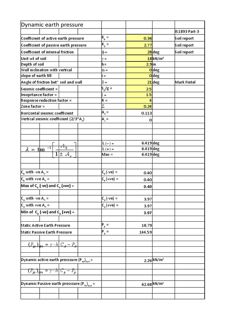 Dynamic Earth Pressure | Download Free PDF | Pressure | Solid Mechanics