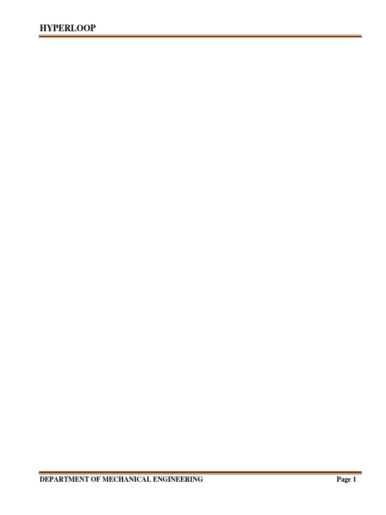 Hyperloop: Department of Mechanical Engineering | PDF | Hyperloop | Transport