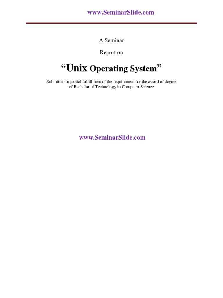 Unix Operating Systems | PDF | Unix | Operating System