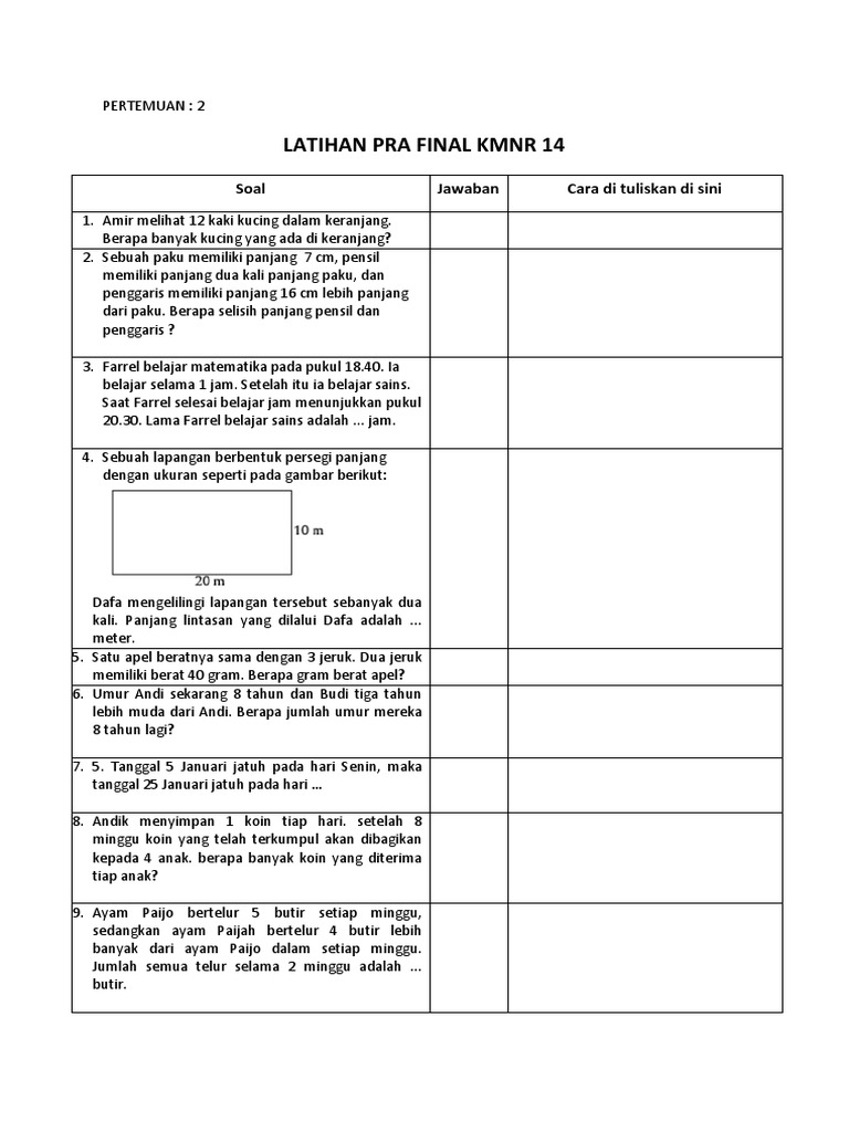 Pertemuan 2 Final KMNR 14 Kelas 2 | PDF