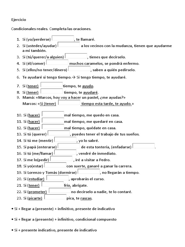 Ejercicio Condicionales | PDF