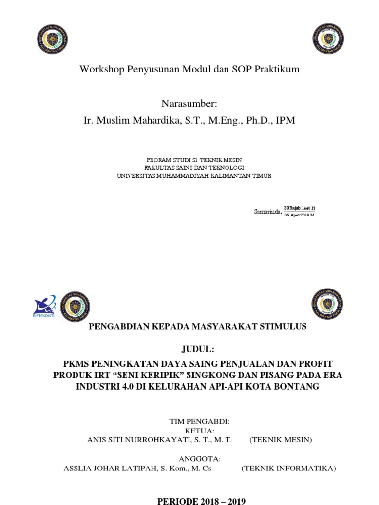 Workshop Penyusunan Modul Dan SOP Praktikum | PDF