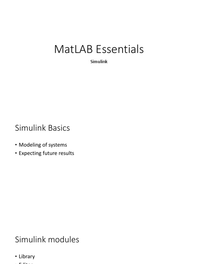 MatLAB Simulink | PDF