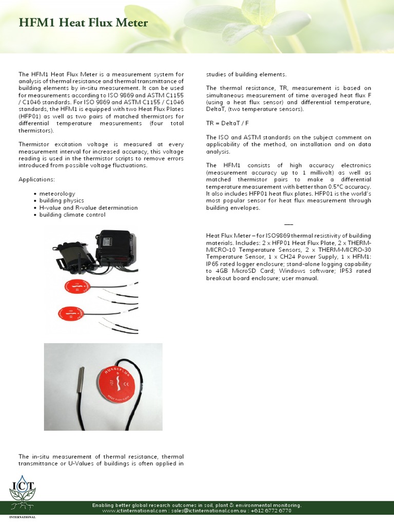 HFM1 Heat Flux Meter | PDF | Telemetry | Solar Panel
