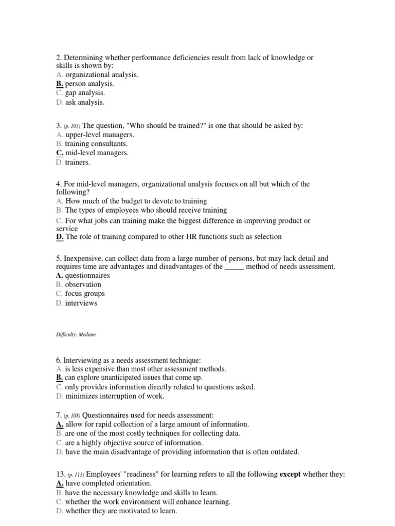 Chapter 3: Needs Assessment Insights | PDF | Competence (Human ...