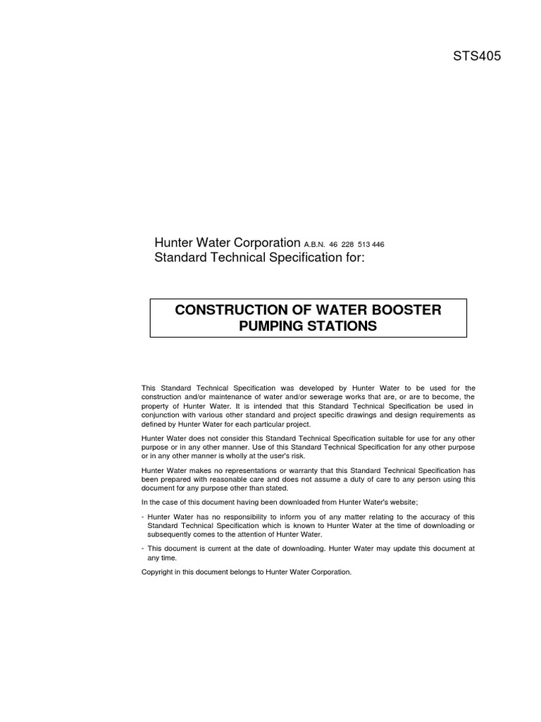 Construction of Water Booster Pumping Stations | PDF | Pipe (Fluid ...