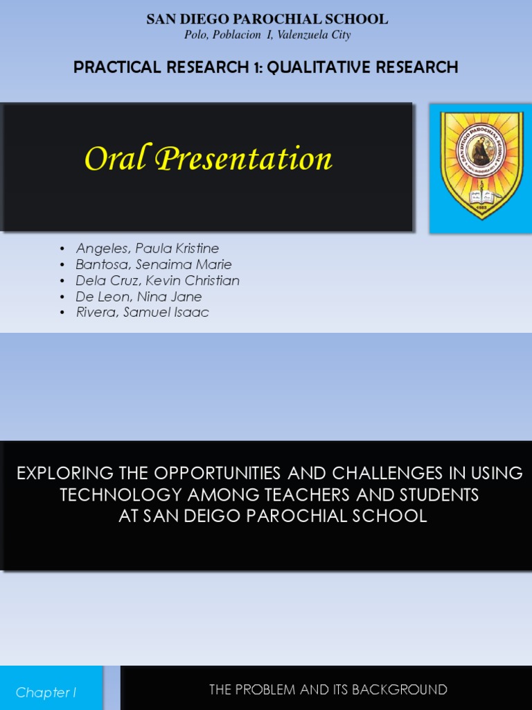 Oral Presentation: Practical Research 1: Qualitative Research | PDF ...