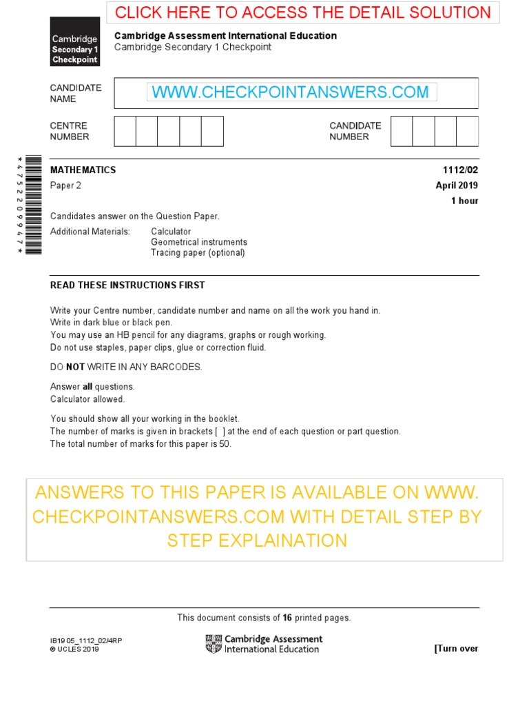 Mathematics April Paper 2 2019 Question Paper | PDF | Fahrenheit | Area
