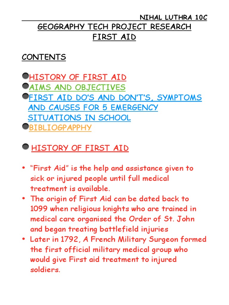 History of First Aid | PDF | First Aid | Allergy