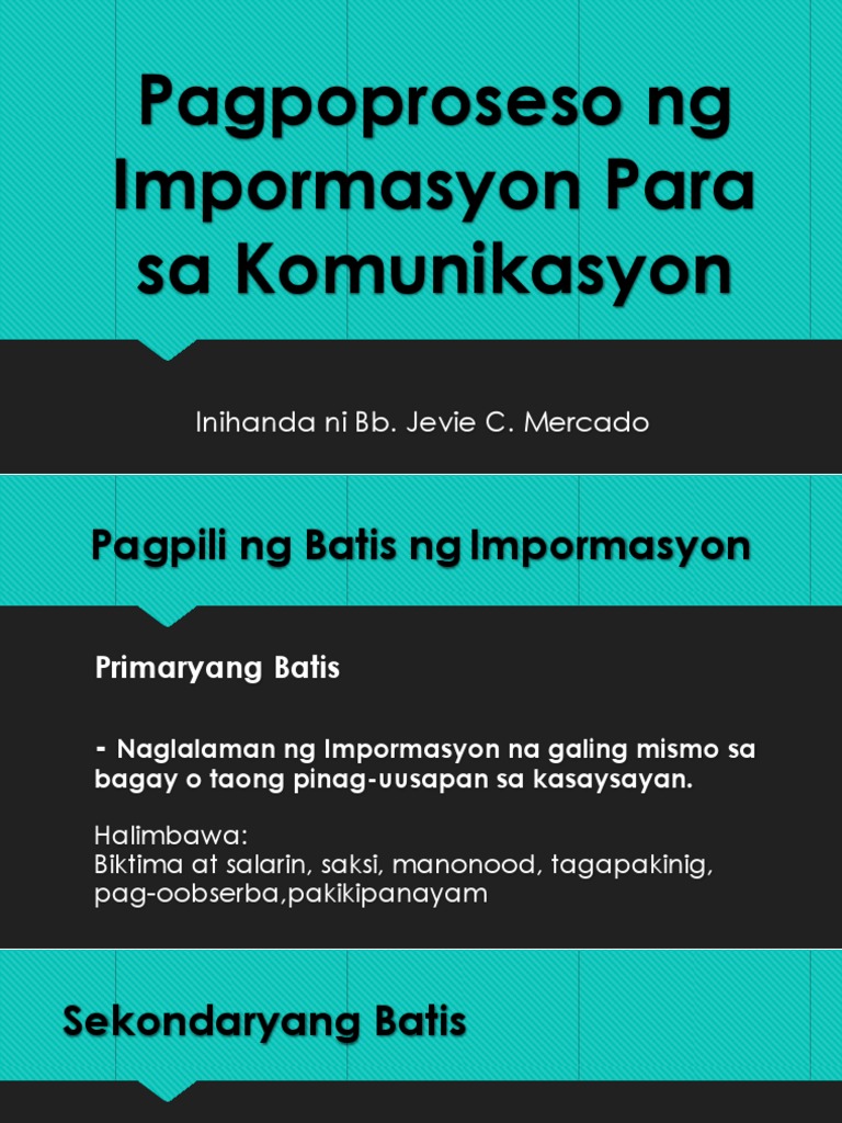 Batis NG Impormasyon | PDF