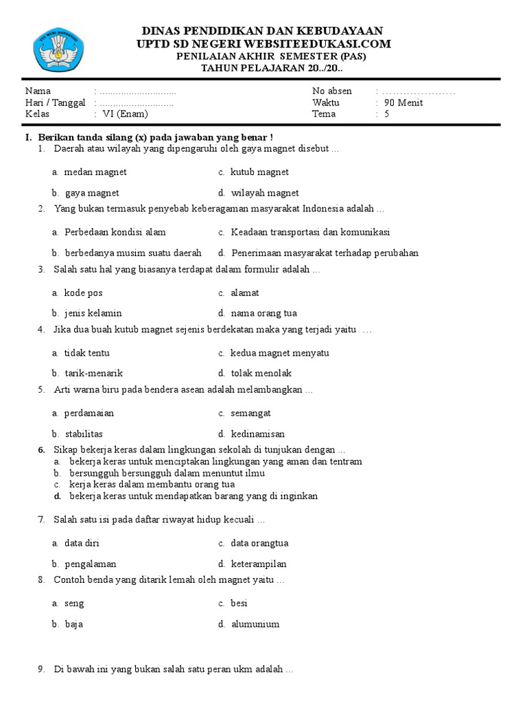 Contoh Soal SD | PDF