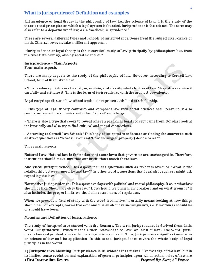 What Is Jurisprudence? Definition and Examples | PDF | Jurisprudence ...