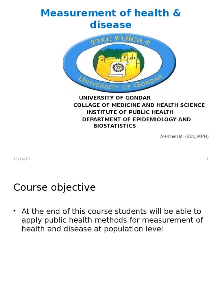 Health and Disease Measurement Overview | PDF | Sensitivity And ...