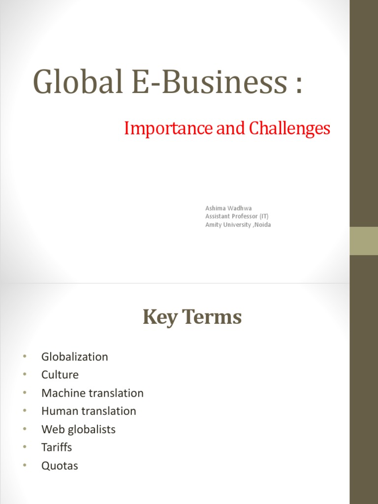 Global E-Business:: Importance and Challenges | PDF | Electronic ...