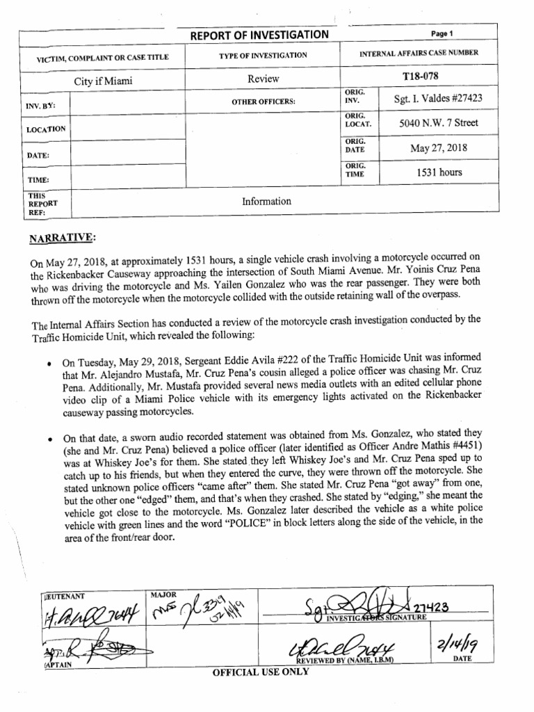 IA Report of Investigation | PDF