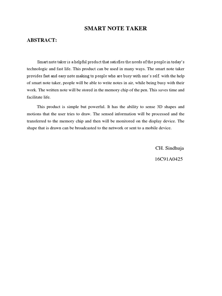 Smart Note Taker | PDF