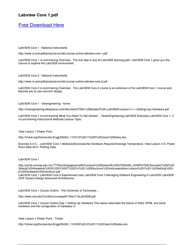 Free Download Here: Labview Core 1 PDF | PDF | Computer Architecture ...