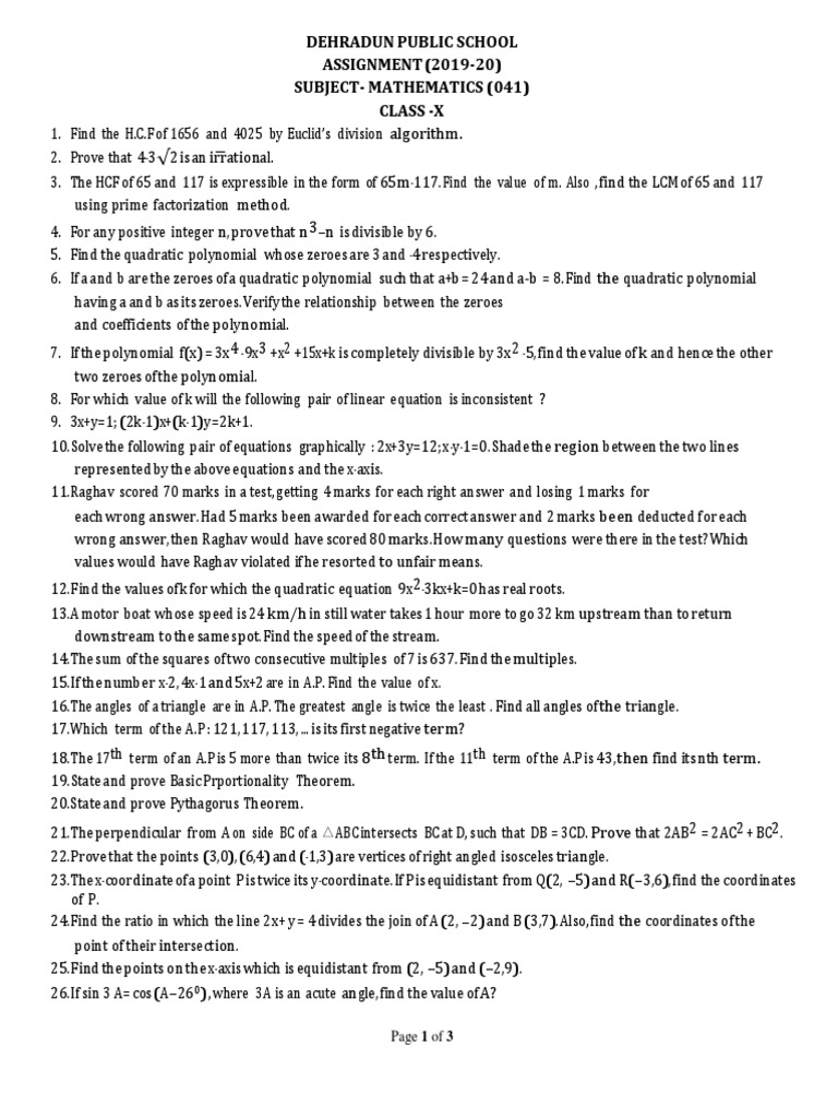 Maths X | PDF | Quadratic Equation | Polynomial