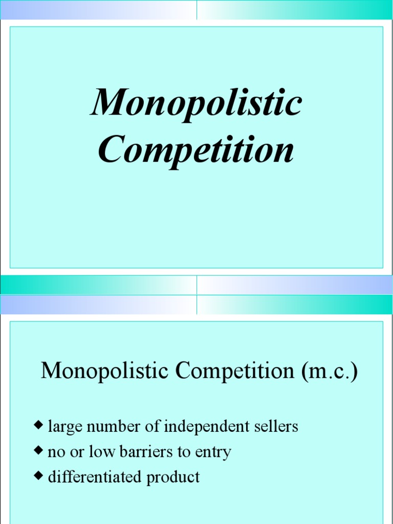 Mon Comp | PDF | Monopoly | Perfect Competition