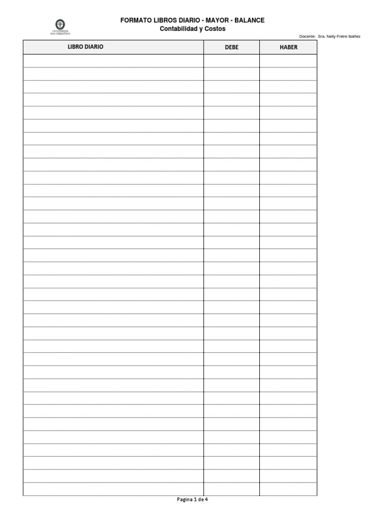 06 Unidad I Formatos Libros Diario-Mayor-Balance 2019 | PDF ...