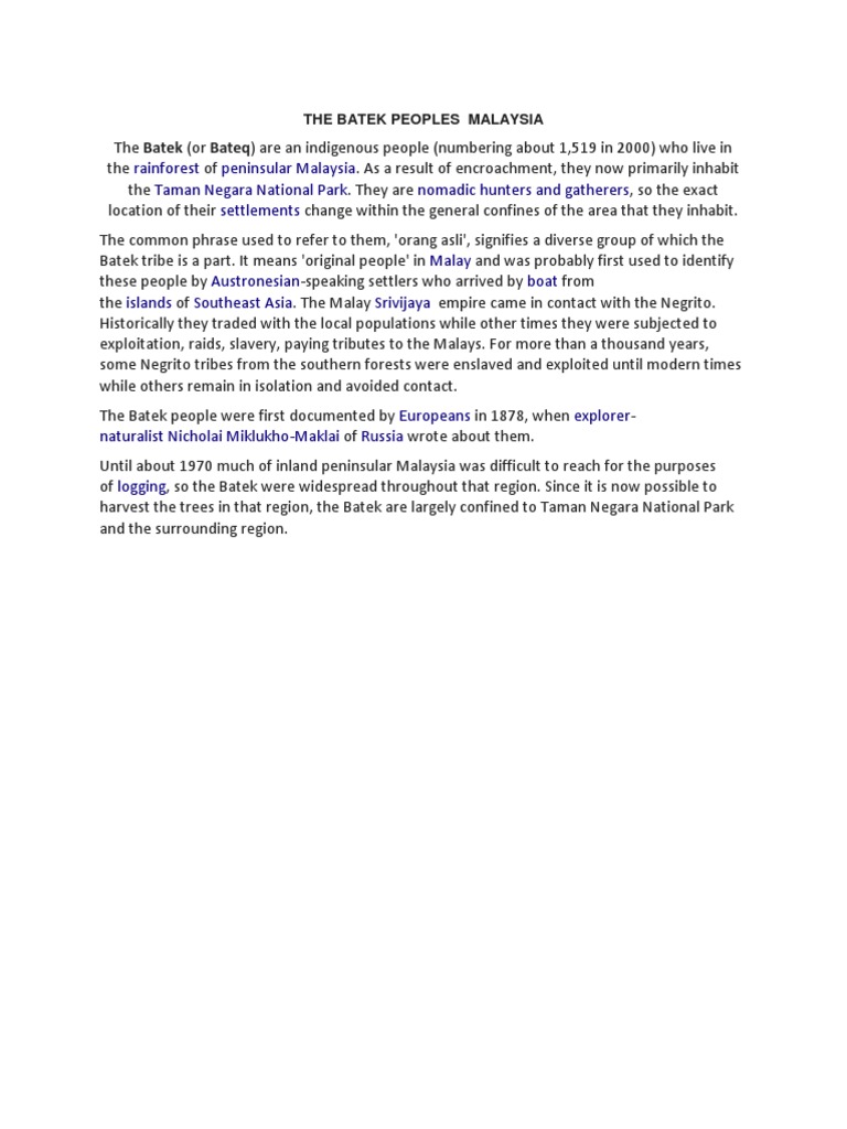 The Batek Peoples Malaysia | PDF | Funeral