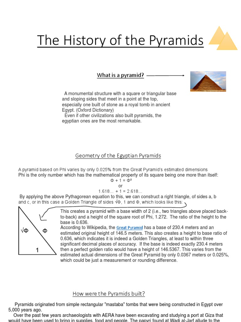 The History of The Pyramids | PDF | Egyptian Pyramids | Teaching Mathematics