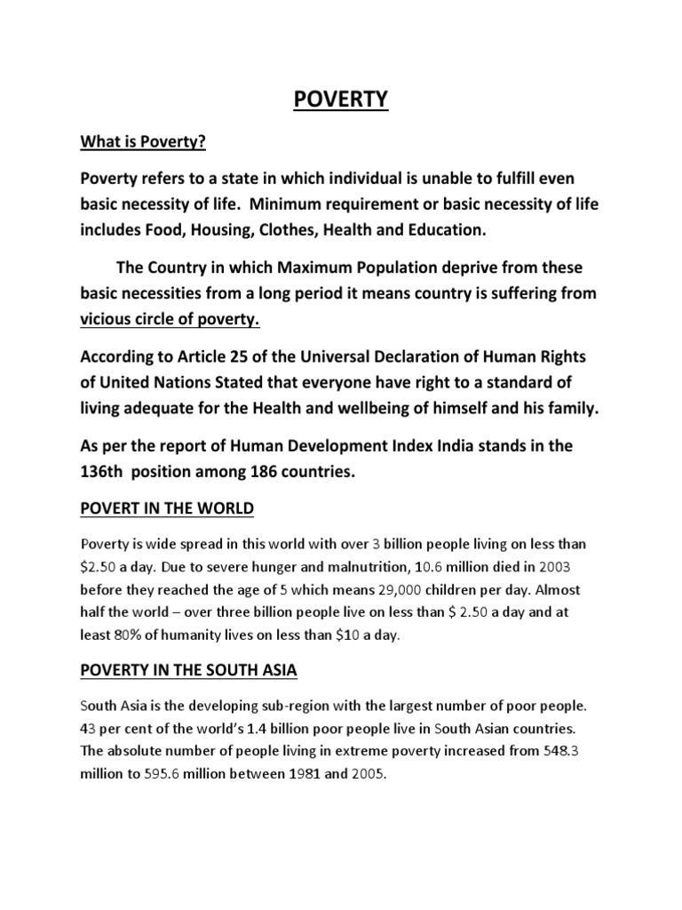 POVERTY | PDF | Poverty | Poverty & Homelessness