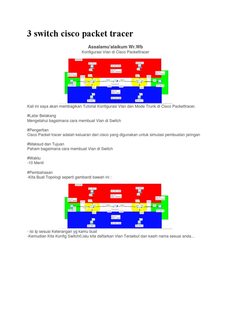 3 Switch Cisco Packet Tracer | PDF