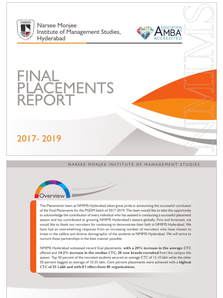 Nims Placementbrochure Final | PDF | Curriculum | Internship