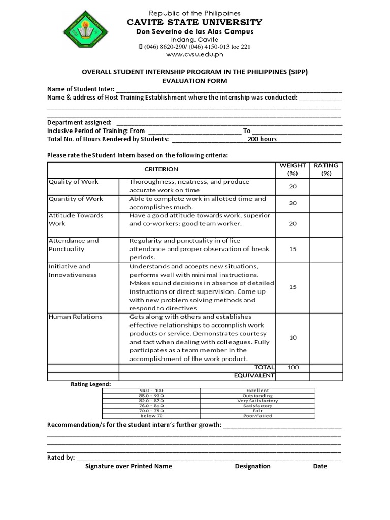 Cavite State University: Overall Student Internship Program in The ...