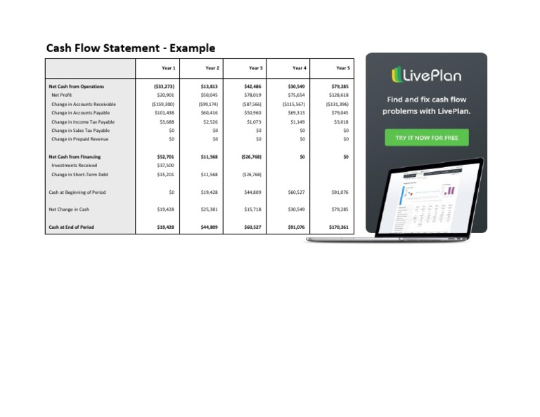 Cash Flow Statement Example | PDF