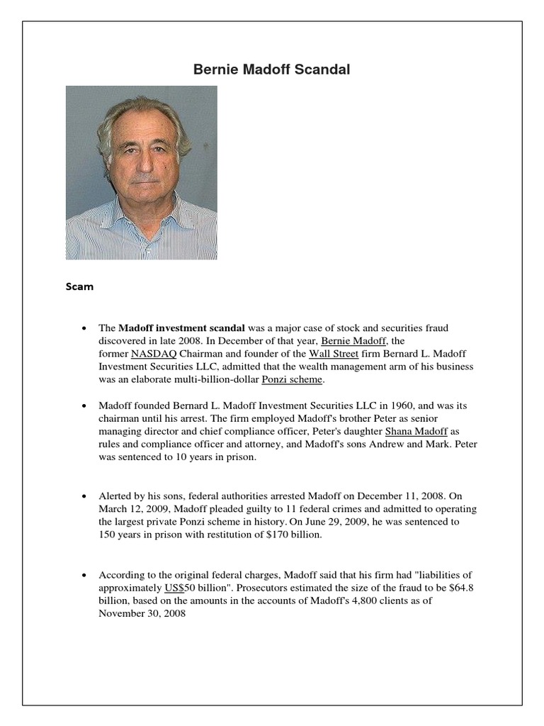 The Rise and Fall of Bernie Madoff: A Summary of the Largest Ponzi ...